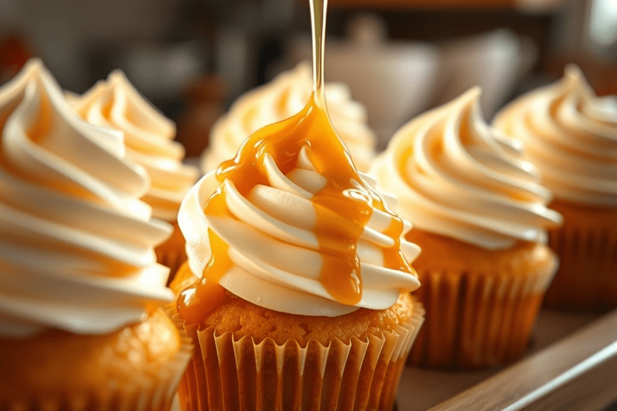 Hogwarts Butterbeer Cupcakes with Butterscotch Glaze - Serena Recipes