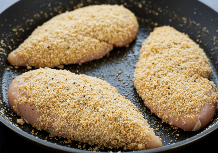 Crispy Parmesan Chicken with a Rich Garlic Sauce - Serena Recipes