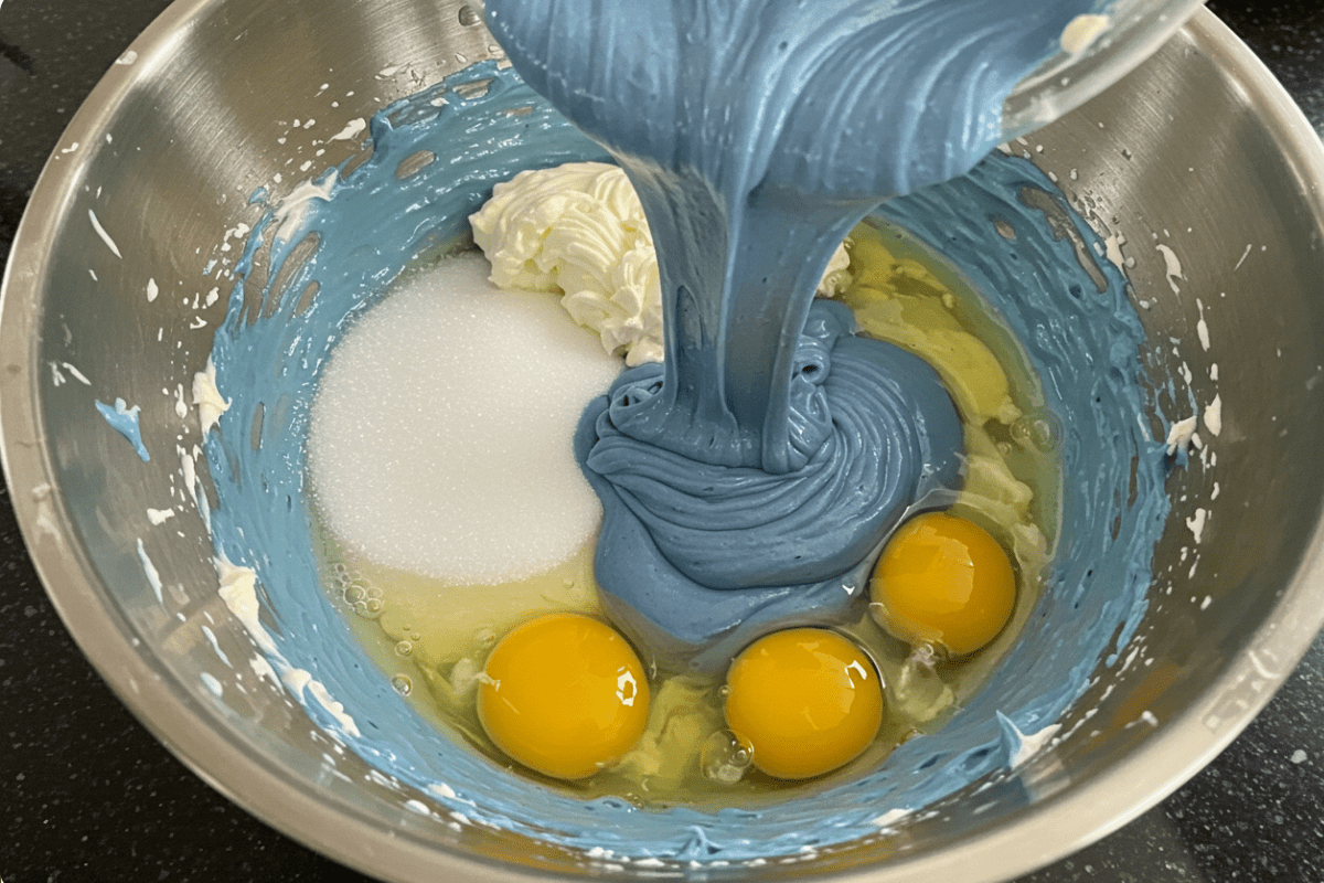 Ravenclaw Blue Velvet Cheesecake with Vanilla Bean - Serena Recipes