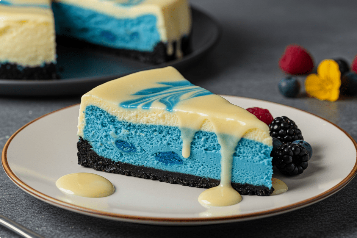 Ravenclaw Blue Velvet Cheesecake with Vanilla Bean - Serena Recipes