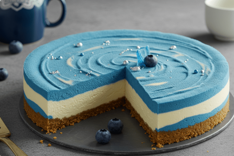 Ravenclaw Blue Velvet Cheesecake with Vanilla Bean - Serena Recipes