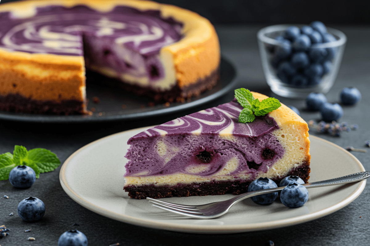 Ravenclaw Blueberry Lavender Cheesecake - Serena Recipes