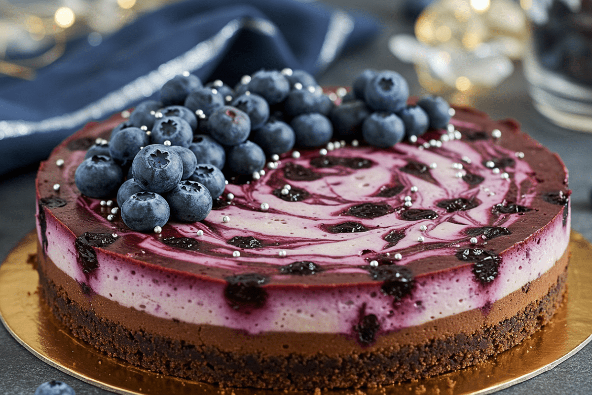 Ravenclaw Wisdom Dark Chocolate & Blueberry Cheesecake - Serena Recipes