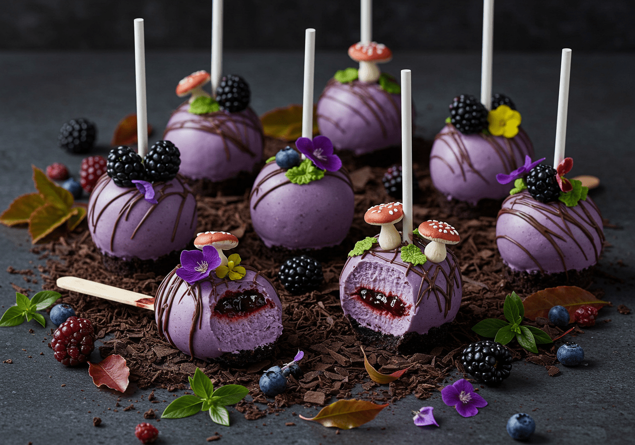 Forbidden Forest Blackberry Cheesecake Pops - Serena Recipes