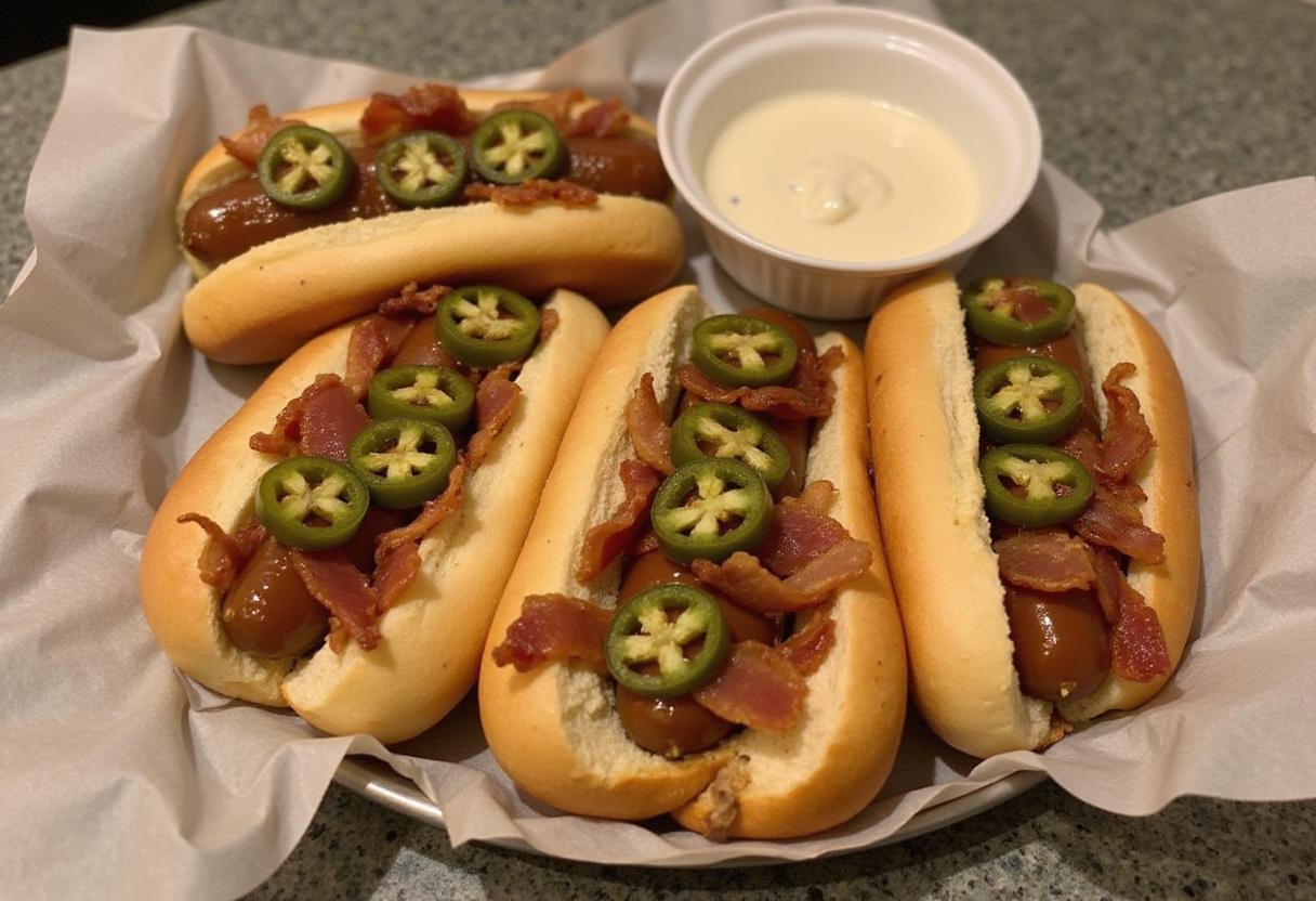 Quick Bacon Jalapeño Popper Hot Dogs Recipe for Busy Night - Serena Recipes