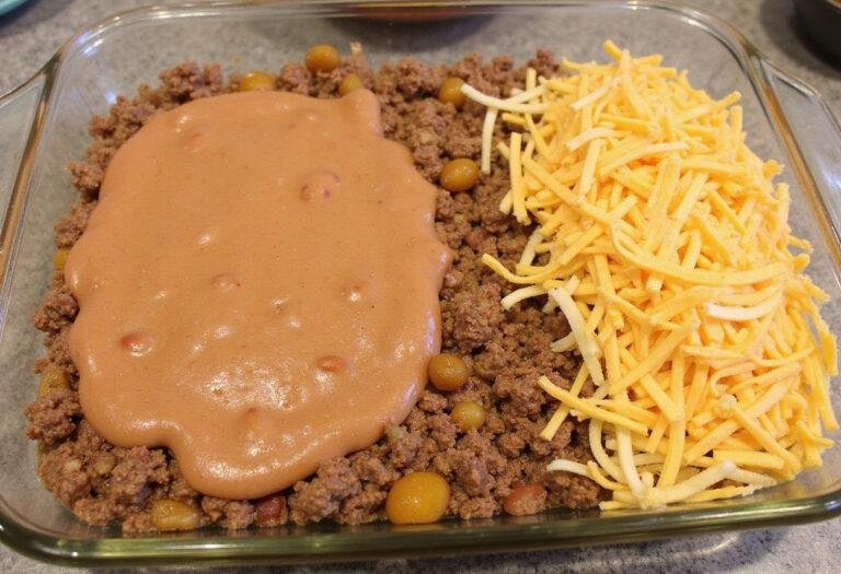 Southern Five Layer Beef Casserole Recipe Made with Simple Ingredients ...