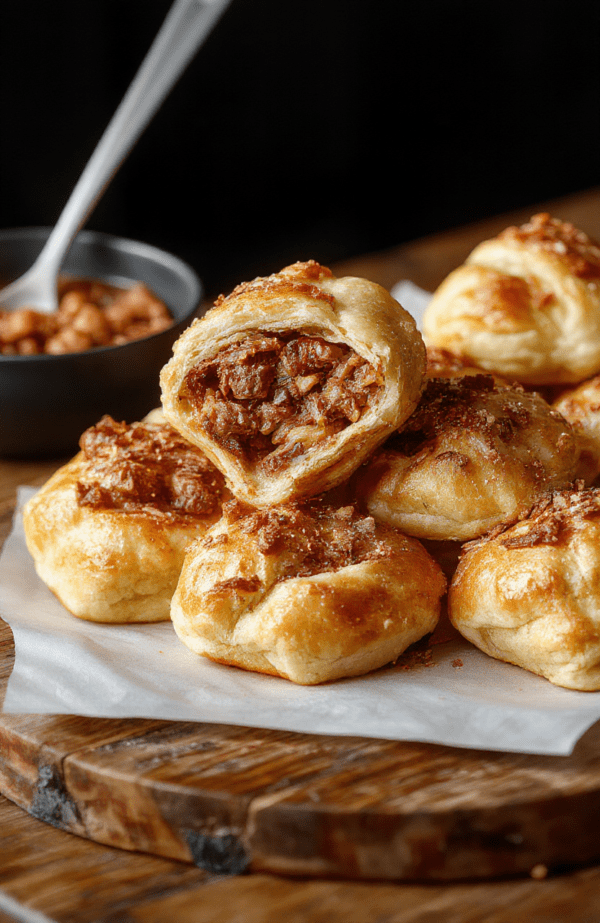 Pulled Beef Pastry Puffs Easy Football Appetizer - Serena Recipes